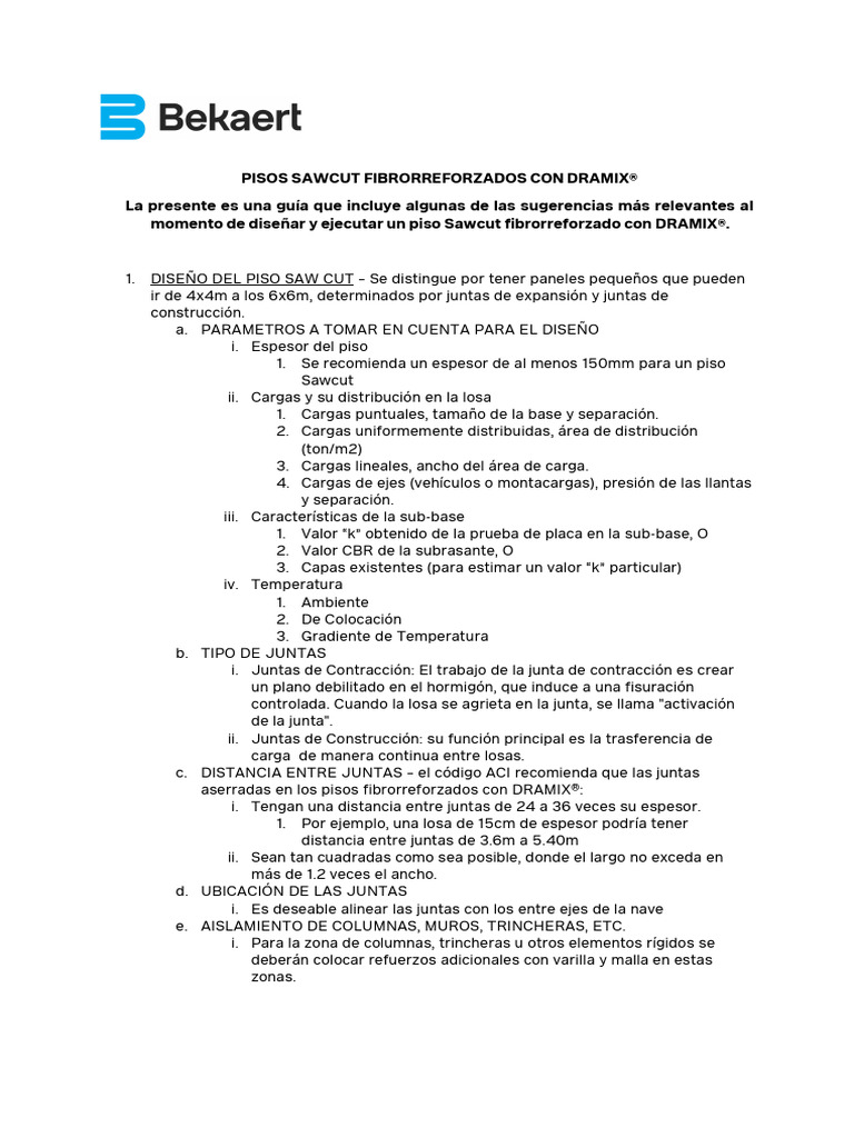 Manueal de Mejores Practicas para Pisos Sawcut - DRAMIX | PDF | Hormigón | Cemento