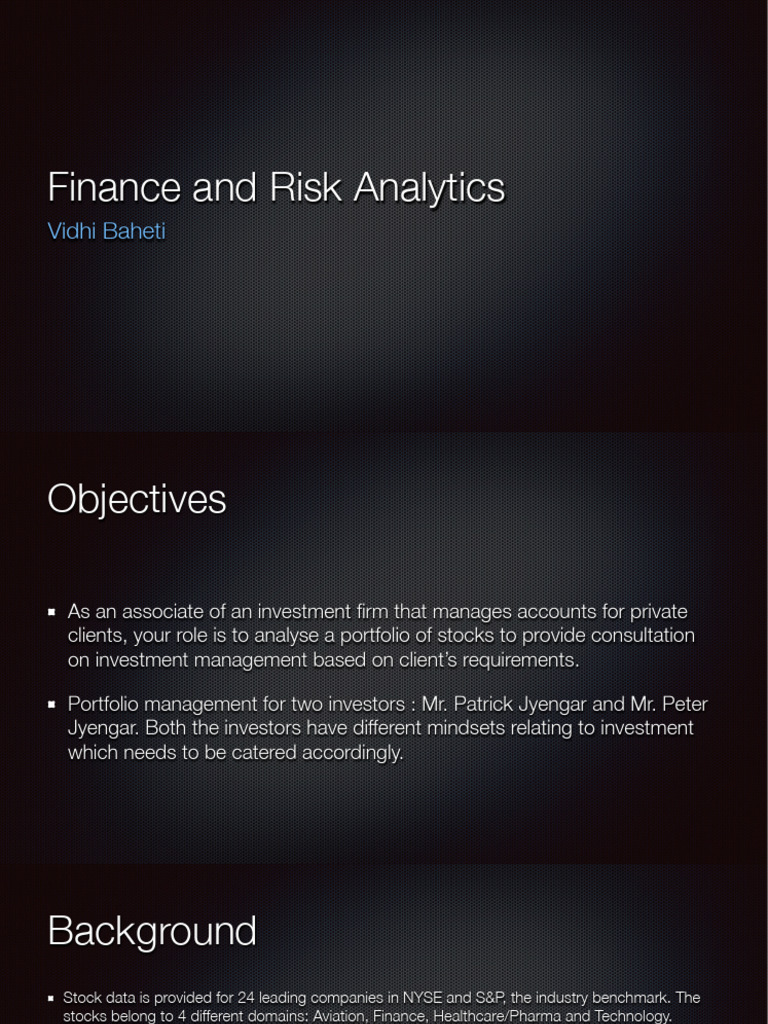 Finance and Risk Analytics - PDF | PDF | Investing | Stocks