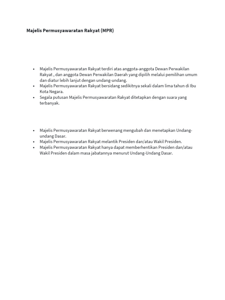 Majelis Permusyawaratan Rakyat | PDF