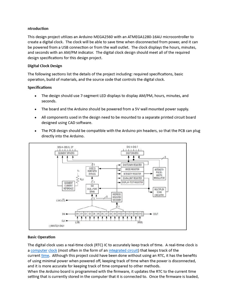 CGR DIGITAL CLOCK | PDF | Arduino | Printed Circuit Board
