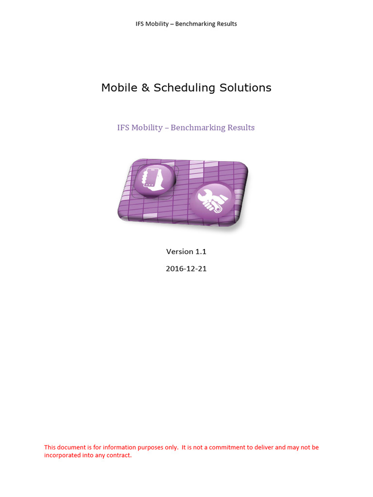 IFS Mobility - Benchmarking Results | PDF | Mobile App | Databases