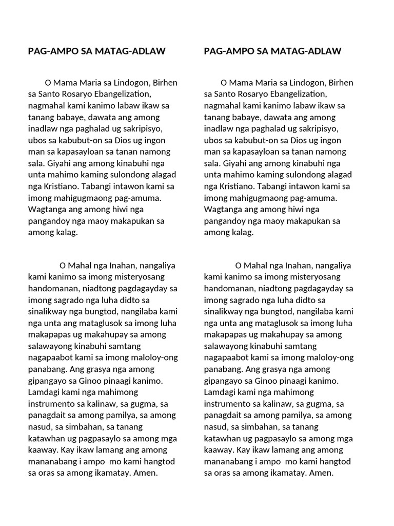 PAG-ampo SA MATAG-ADLAW | PDF