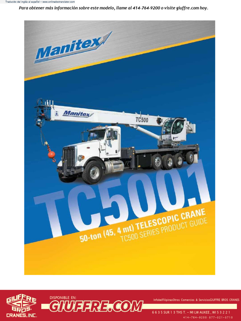 Manitex-5096S-loadchart.en.es | PDF | Camión | Eje