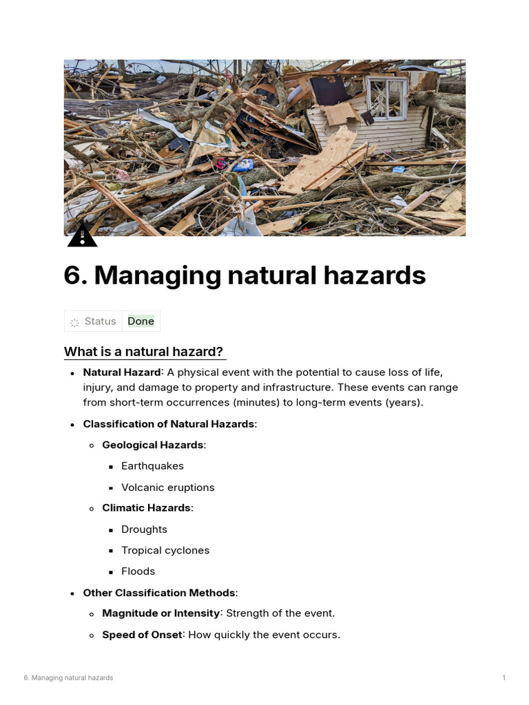 6 Managing Natural Hazards | PDF | Natural Disasters | Plate Tectonics