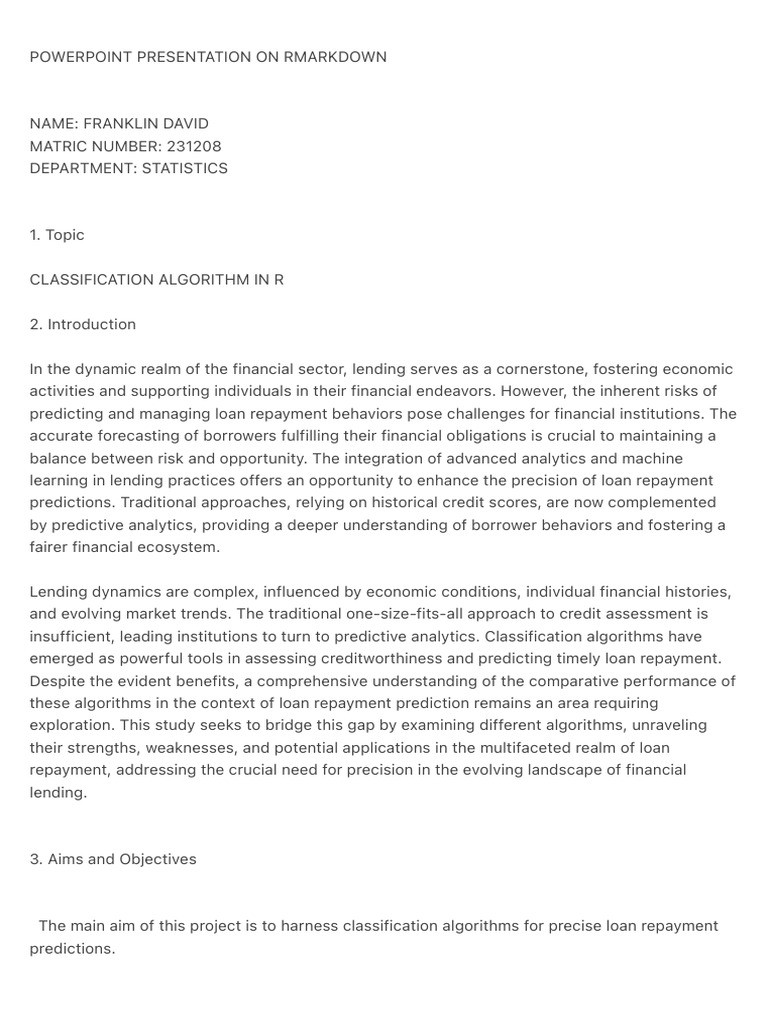 Powerpoint Presentation On Rmarkdown 2 | PDF | Support Vector Machine ...