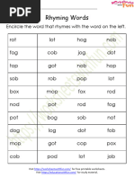 Grade 3 Rhyming Words 3 | PDF