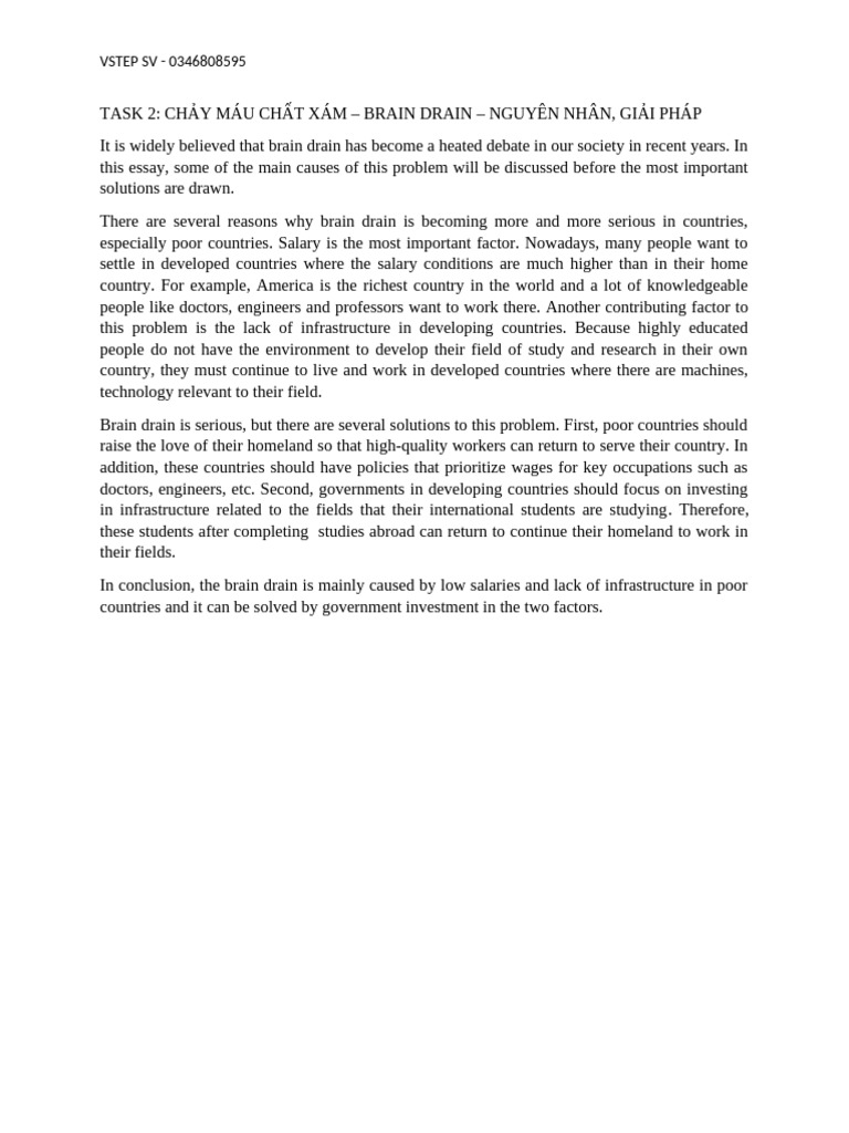 Task 2 Brain Drain | PDF