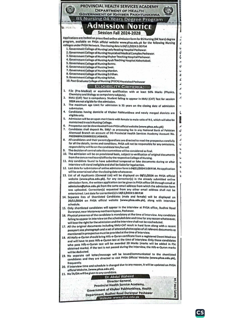 BSN Advertisement 2024 | PDF