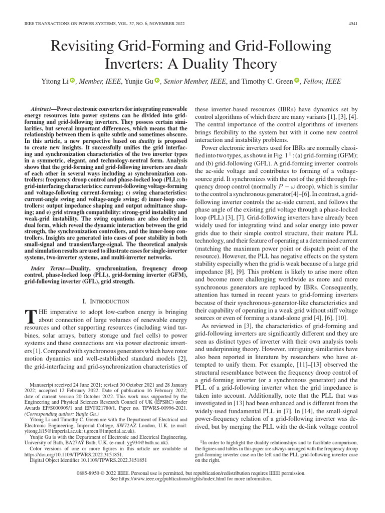 Revisiting Grid-Forming and Grid-Following Inverters A Duality Theory ...