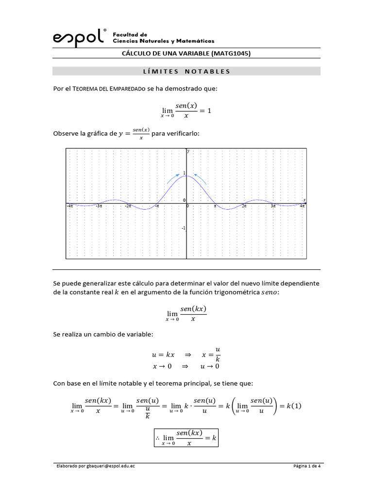 Límites Notables en Cálculo Trigonométrico | PDF | Cálculo | Lógica ...