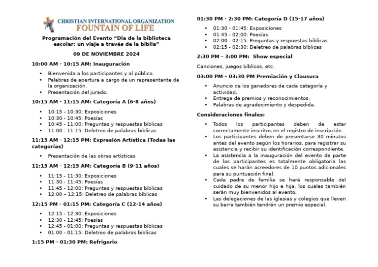 Programación Del Evento | PDF