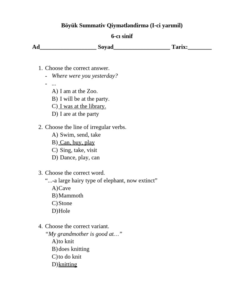6th Grade Summative Assessment Guide | PDF
