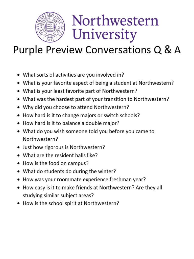 Purple Preview Conversations Q and A | PDF | Lifestyle
