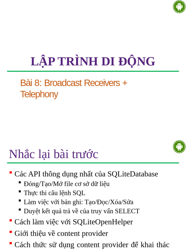 Lap Trinh Di Dong B8 | PDF
