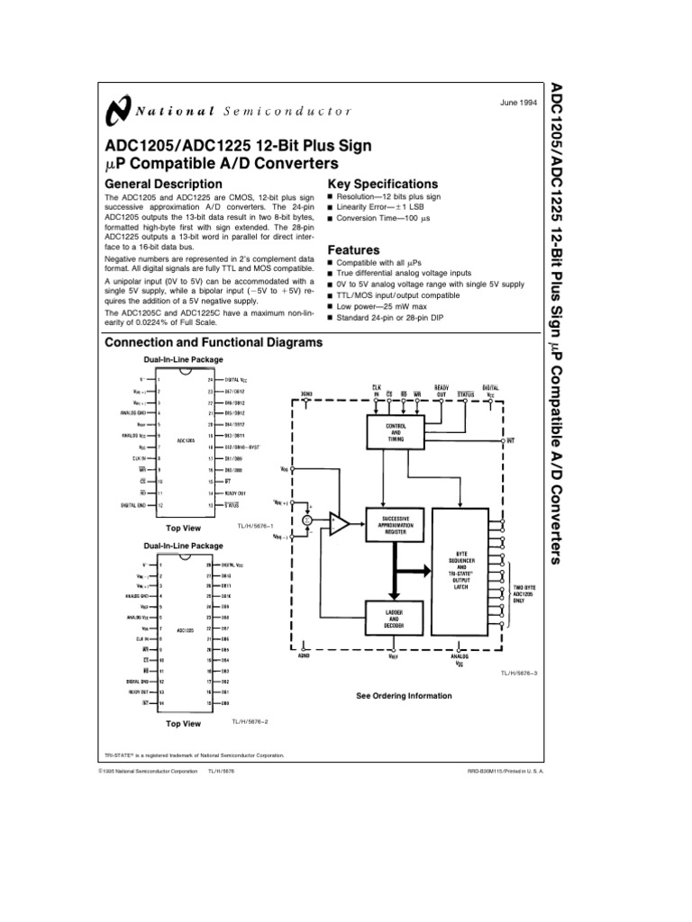 ADC1205 | PDF | Analog To Digital Converter | Capacitor