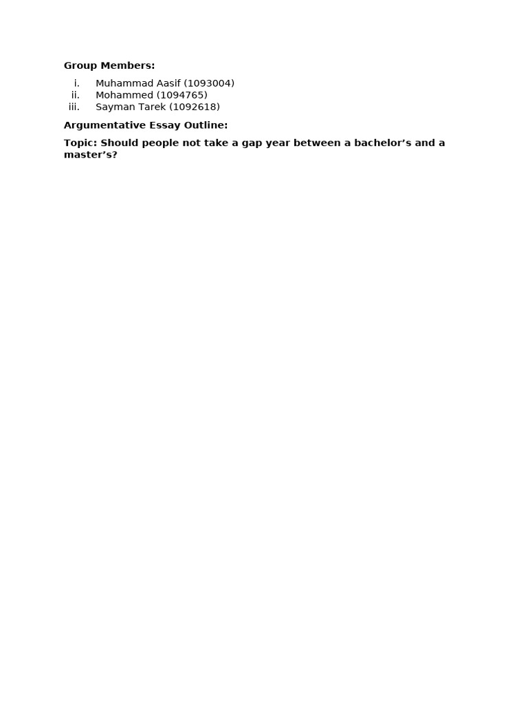 Argumentative Outline First Draft Pdf Experience Motivation 5285
