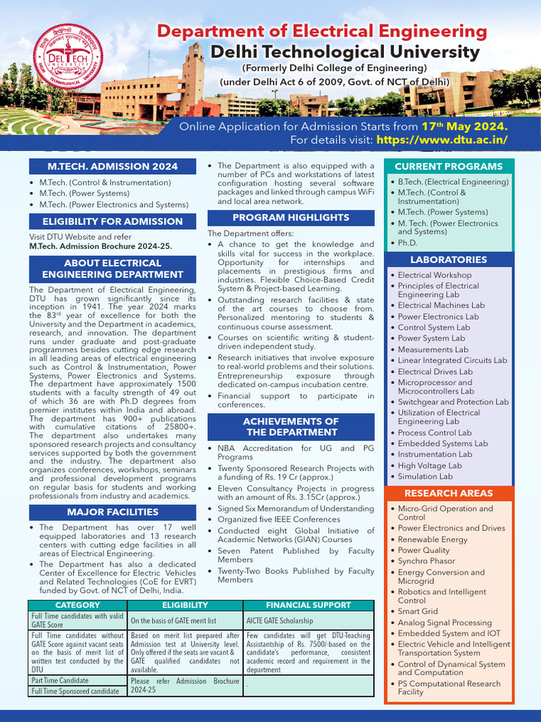 Flyer M.Tech EED | PDF | Electrical Grid | Electrical Engineering