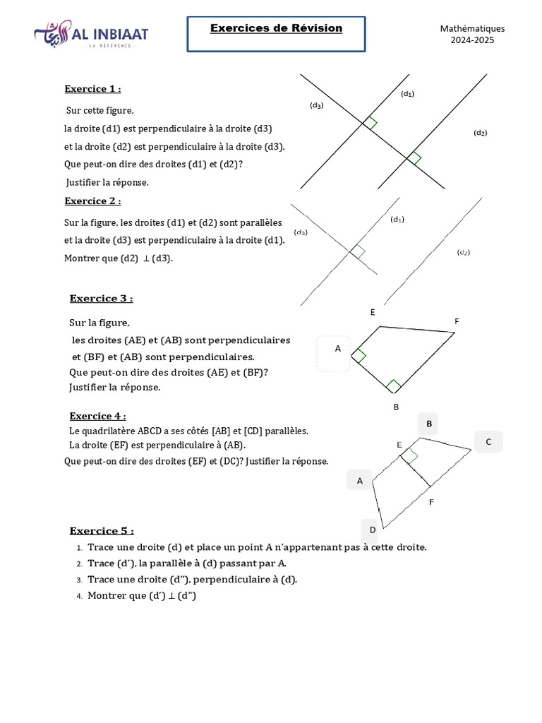 Corrigé des exercices de maths 6ème | PDF