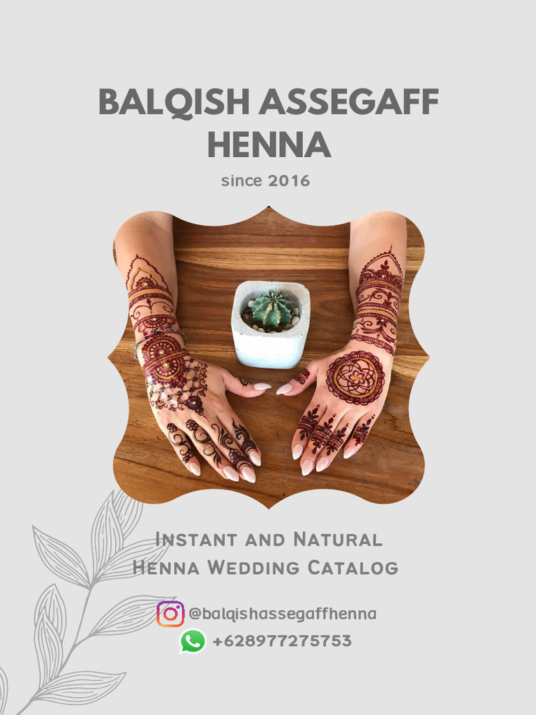 Balqish Assegaff Henna Catalog | PDF | Red Hair | Body Art