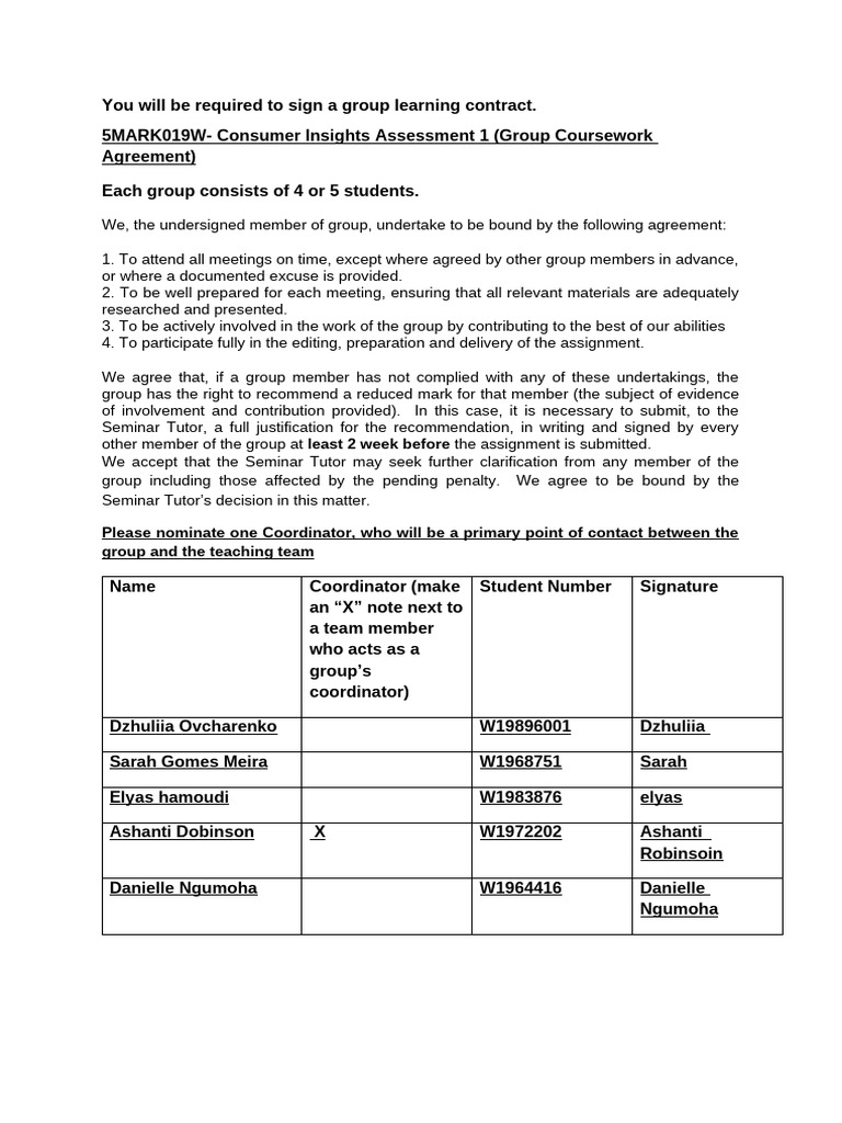 Group contract template | PDF