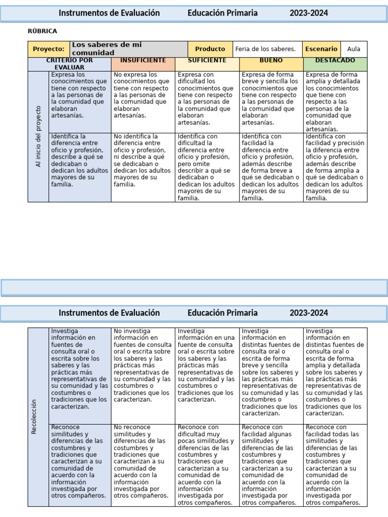 2do Grado Enero - Instrumentos de Evaluación (2023-2024) | PDF | Evaluación