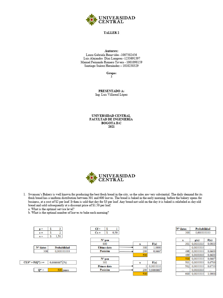 Taller 2 Producion | PDF | Cocina, comidas y vino