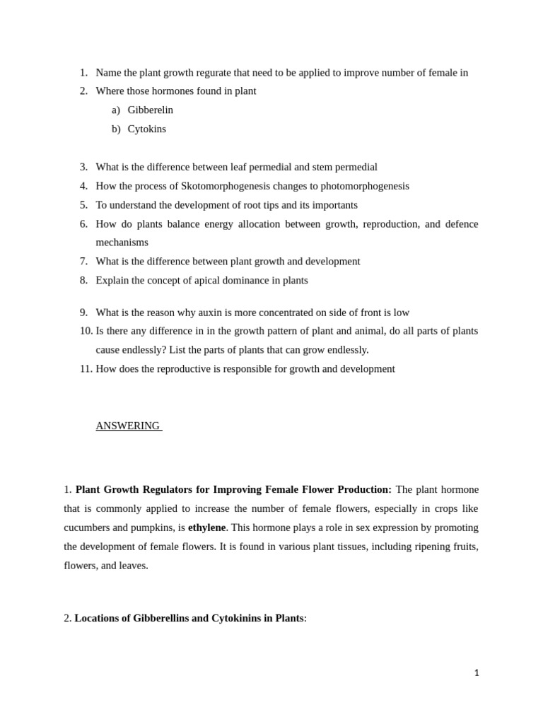 Plant Growth Regulators and Hormones | PDF | Plant Hormone | Auxin
