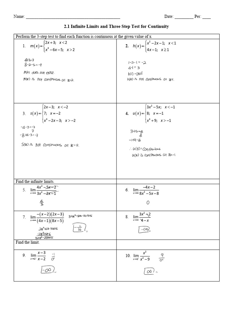 2 1 1 INFINITE LIMITS AND THE 3 STEP TEST PDF