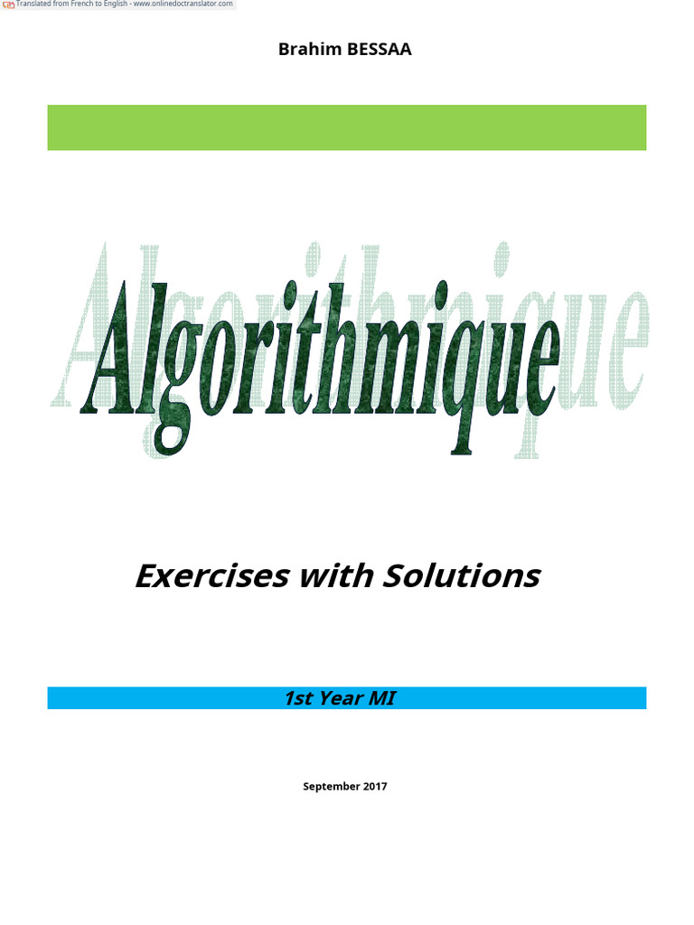 Mi1an Algo-Exercices Corriges (1) .FR - en | PDF | Matrix (Mathematics) | Boolean Data Type