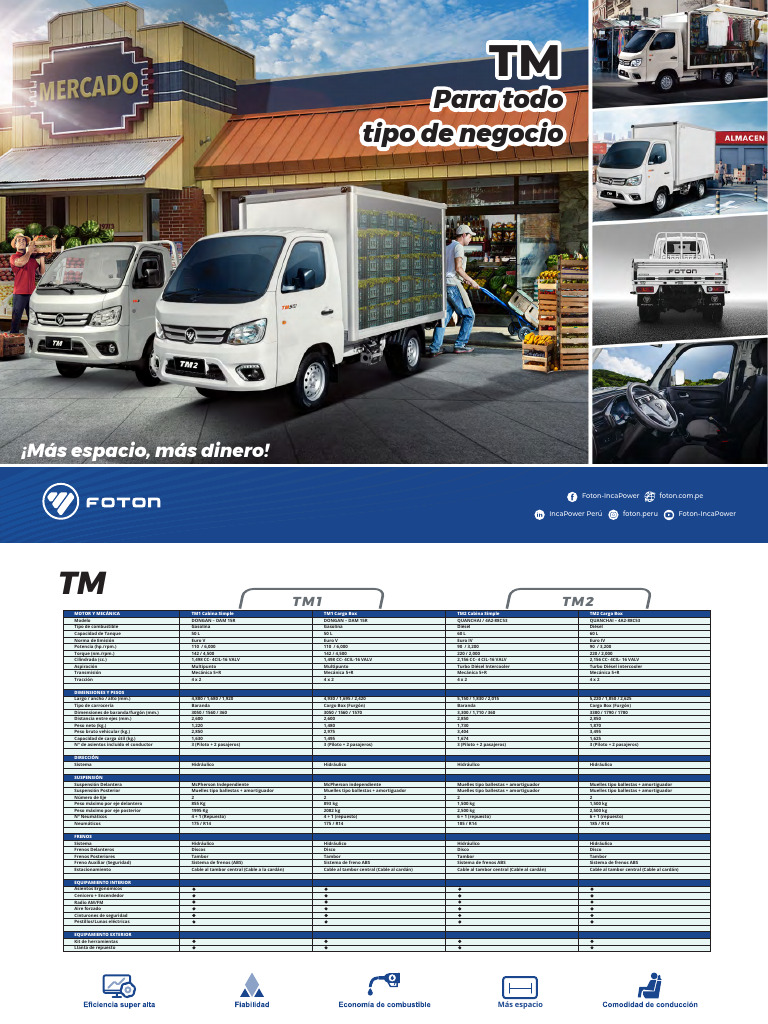 Ficha Tecnica TM Foton | PDF | Vehículos | Tecnologías automotrices