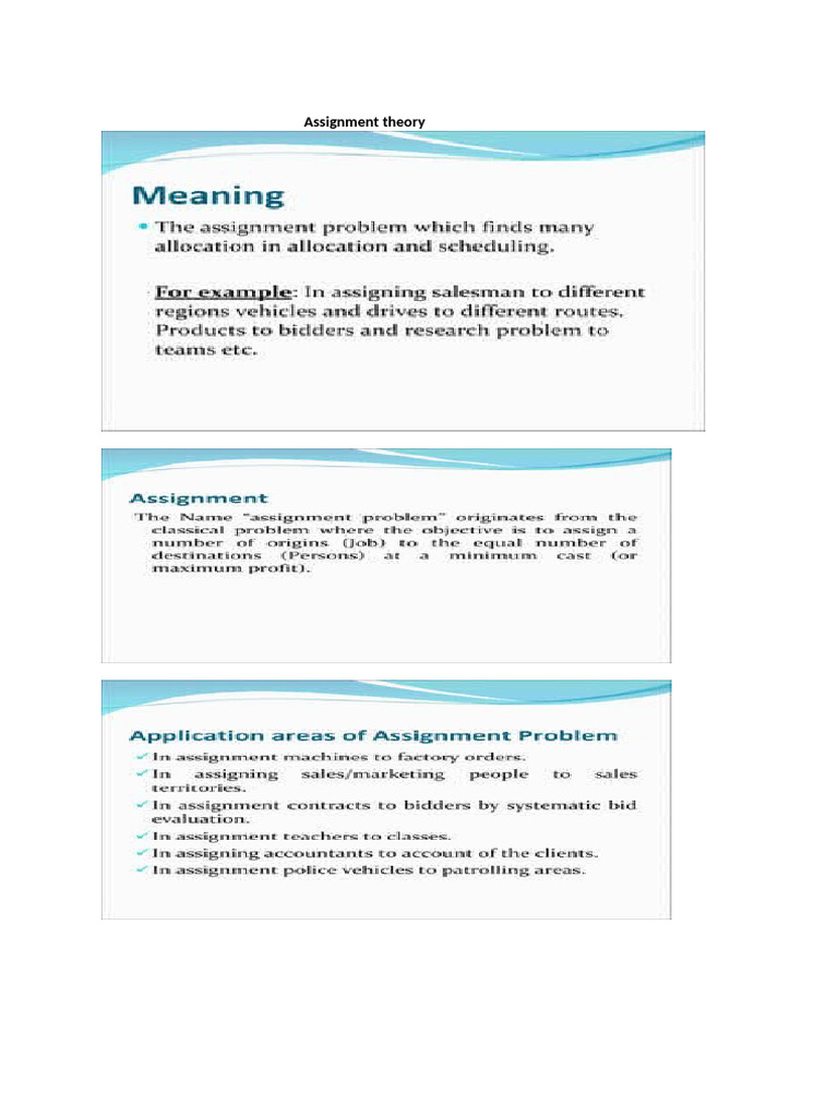 assignment theory | PDF