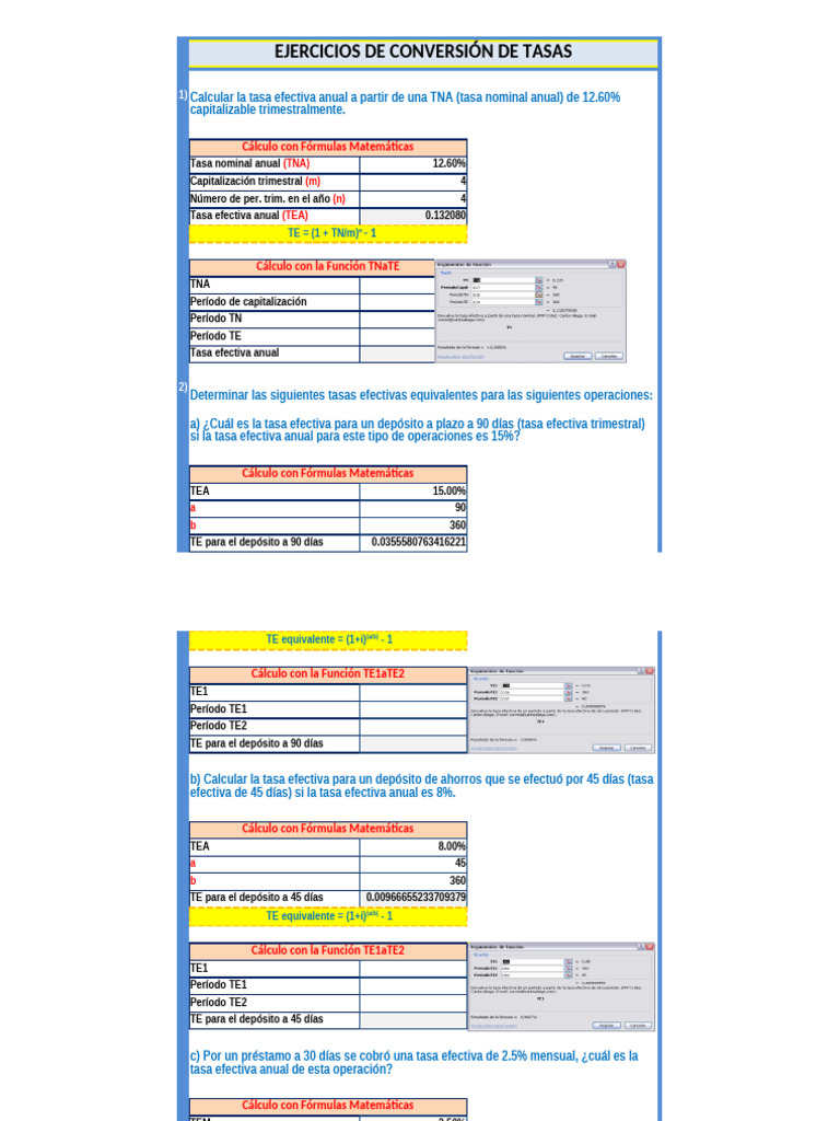 08 Clase 3 - Conversion de Tasas - Tercera Practica (1) | PDF | Economias | Dinero
