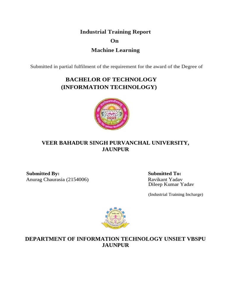 Internship Report on Machine Learing | PDF | Machine Learning | Regression Analysis