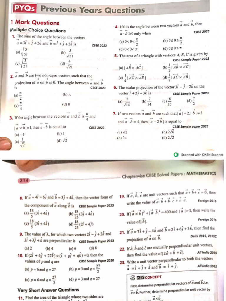 Class 12th Vector Algebra | PDF
