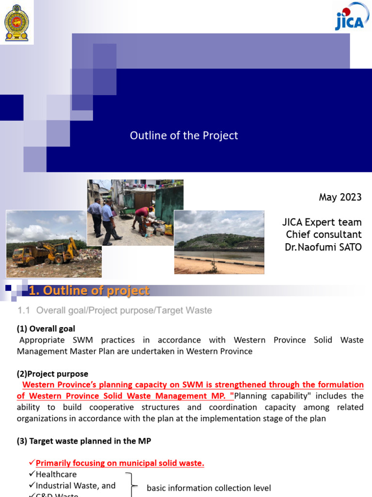 01 Outline Western Province SWM MP Project May2023 | PDF | Waste ...