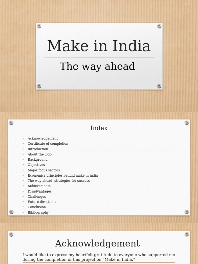Economics Make in India Project | PDF | Infrastructure | Economic Growth