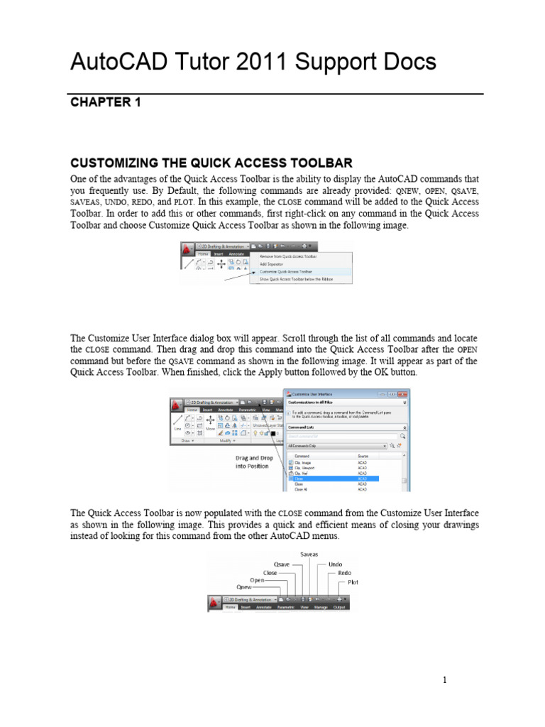 AutoCAD Tutor 2011 Support Docs_Part1 | PDF | System Software | Software