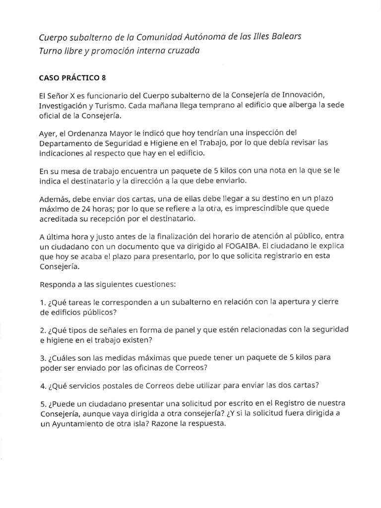Subalterno Caso Practico 08 | PDF