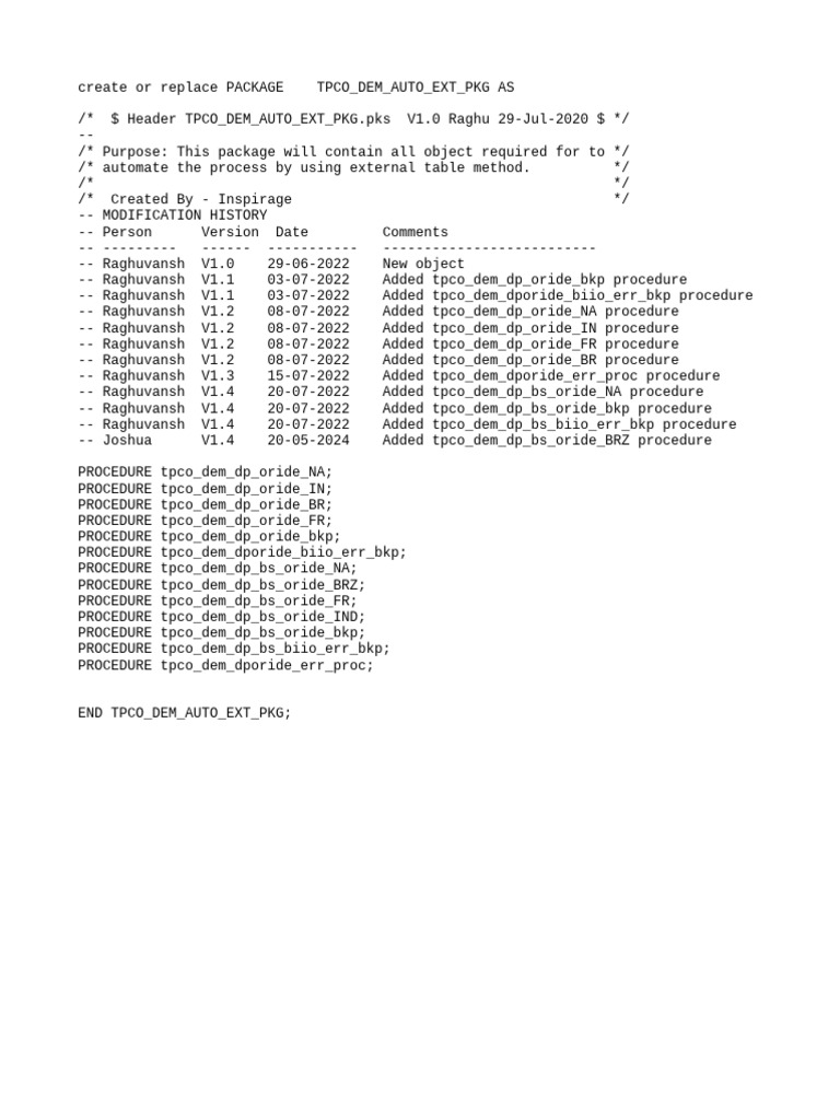 Tpco Dem Auto Ext PKG | PDF