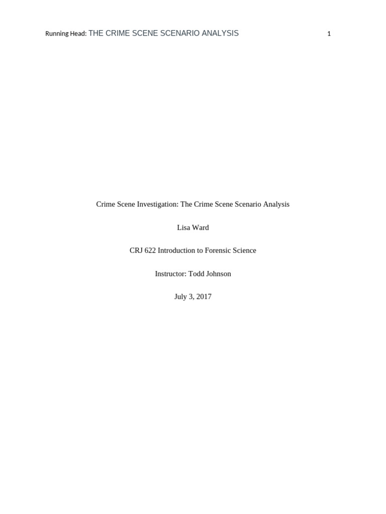 Crime Scene Investigation Analysis Guide | PDF | Crime Scene | Forensic ...