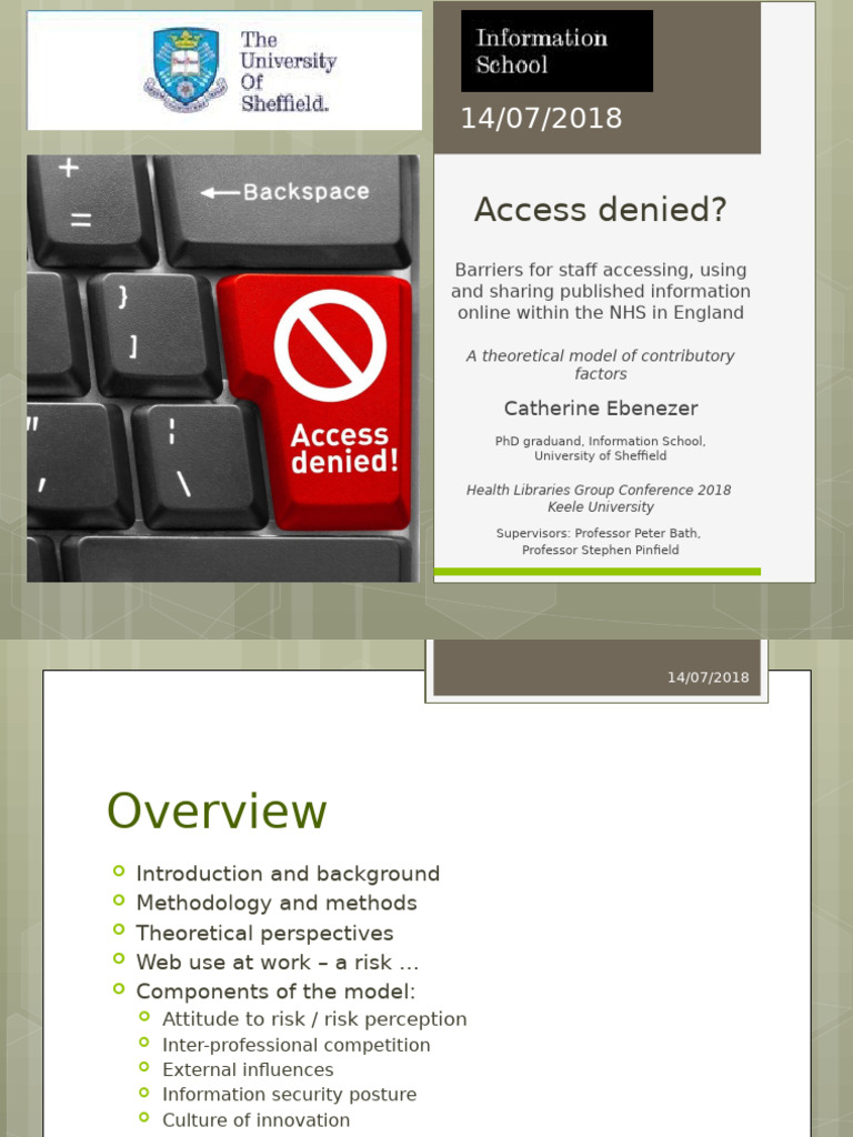 Access Denied?: Barriers For Staff Accessing, Using and Sharing ...
