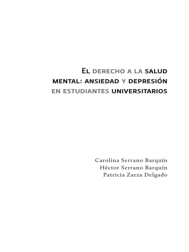 Salud mental en universitarios: ansiedad y depresión | PDF | Trastorno ...