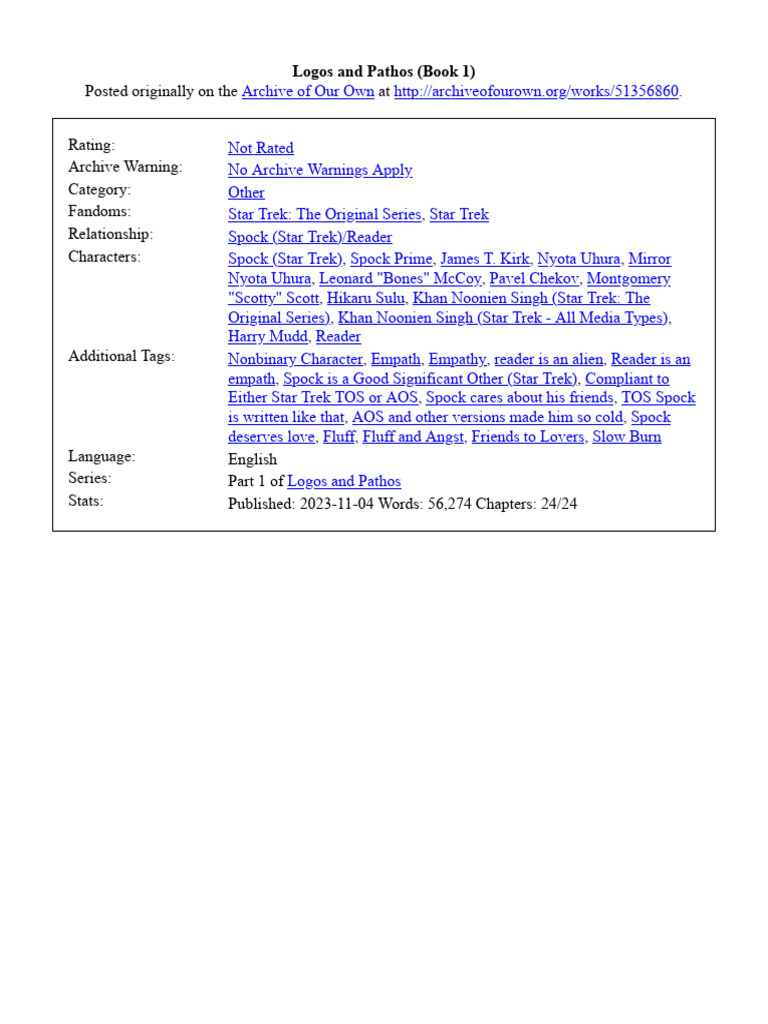 Star Trek: Spock & Empath Romance | PDF | Spock | James T. Kirk