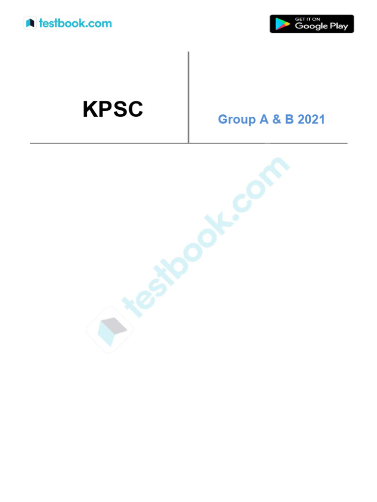 KPSC Group A & B 2021 (English) | PDF