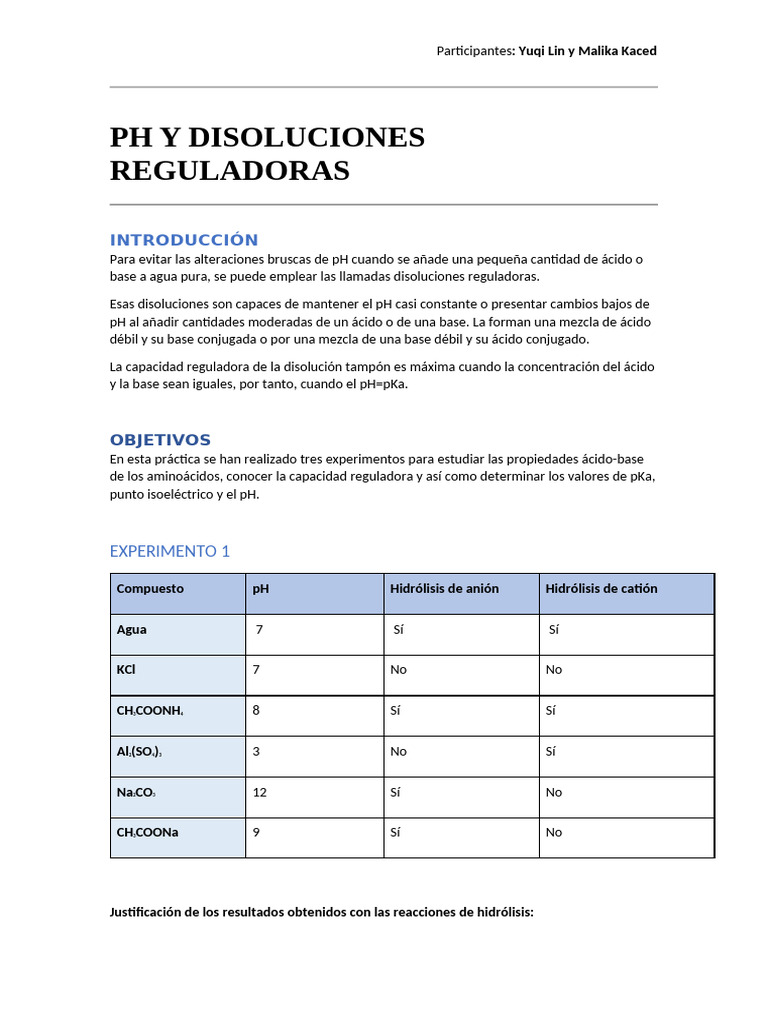 PH y Disoluciones Reguladoras | PDF | Ph | Solución tampón