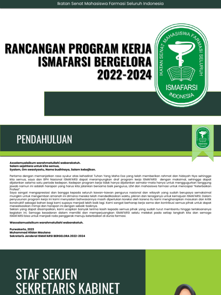 Rancangan Program Kerja ISMAFARSI 2022-2024 | PDF