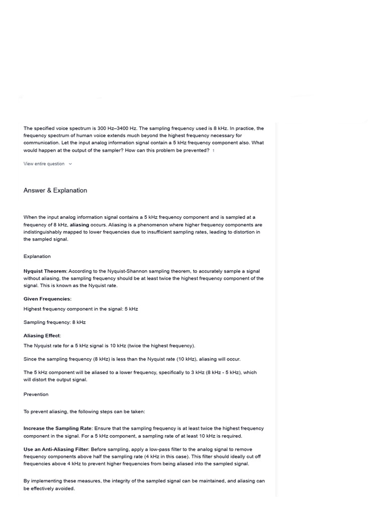 Lec 1 Problem2 | PDF | Sampling (Signal Processing) | Telecommunications