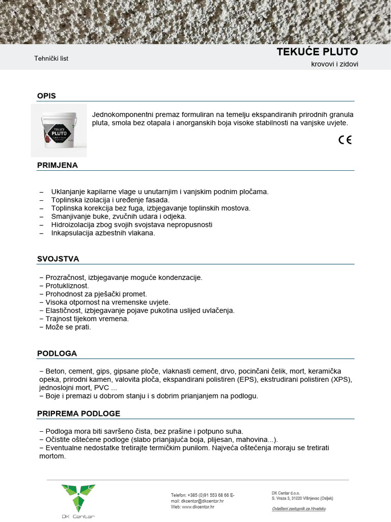 Tekuce Pluto Tehnicki List HR Dkcentar | PDF