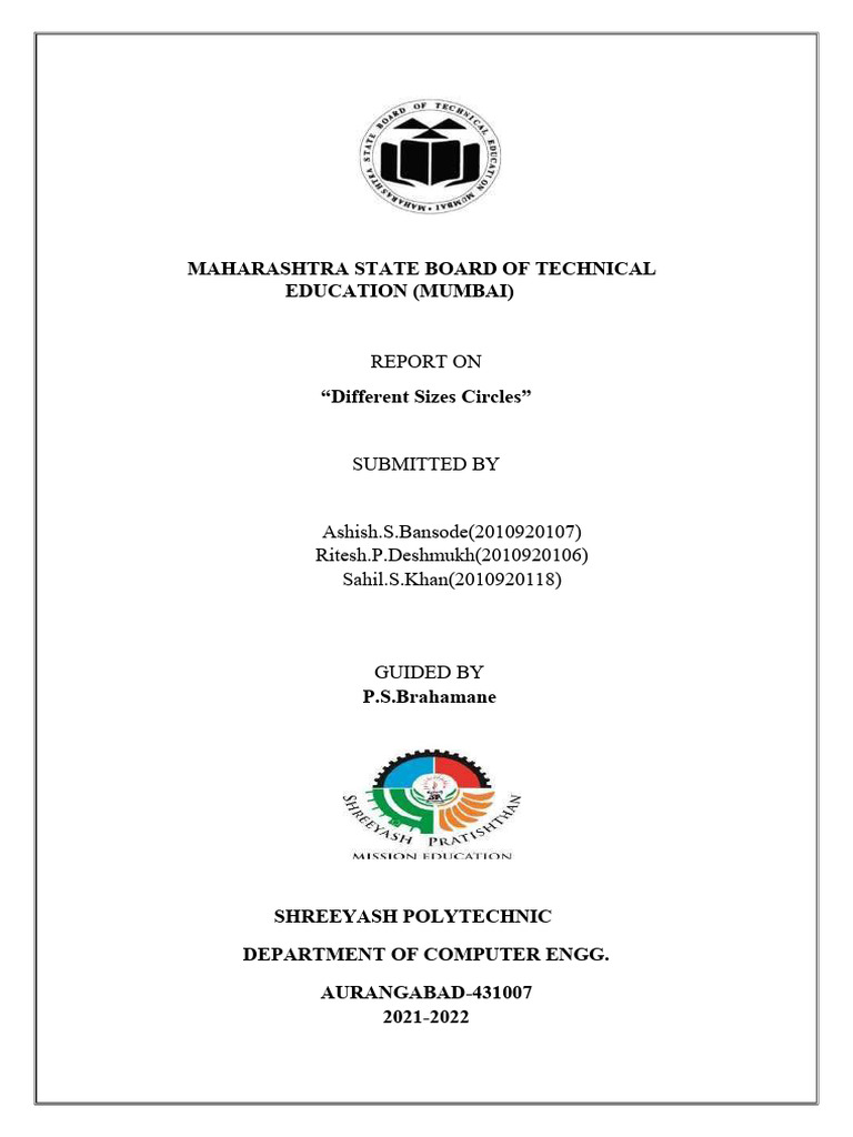 Different Sizes Circles Project Report | PDF | Computer Graphics ...
