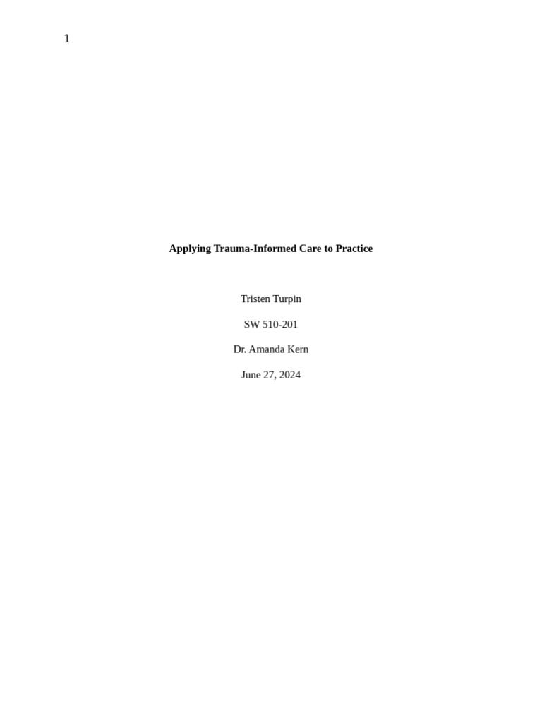 Applying Trauma SW 510 summer | PDF | Psychological Trauma | Psychology